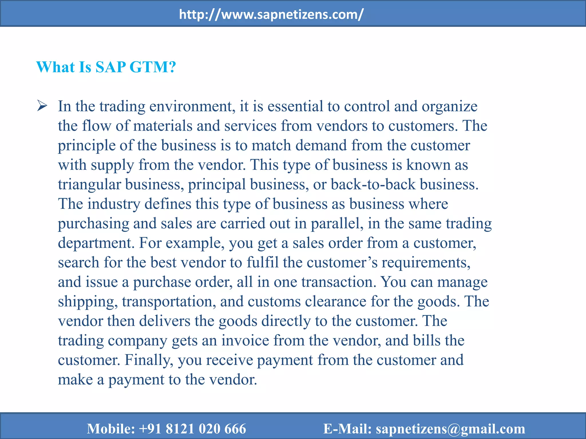 SAP GTM Online Training | SAP GTM Training | SAP Netizens | PPTX