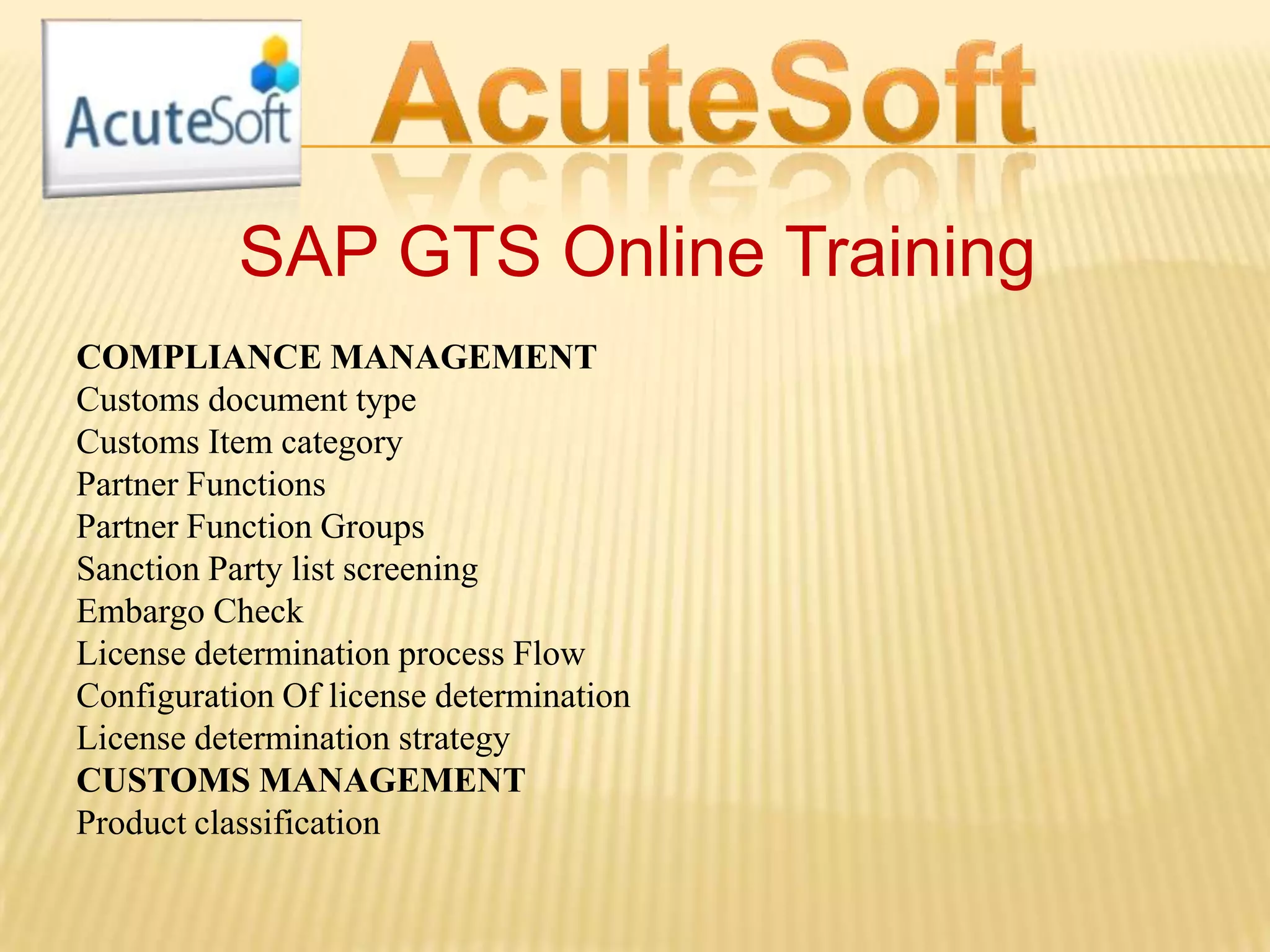 Sap gts online training | PPSX