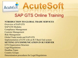 Sap gts online training | PPSX