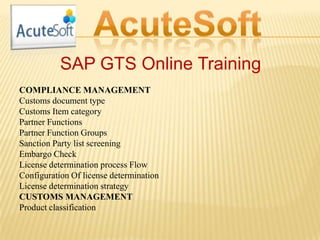 Sap gts online training | PPSX