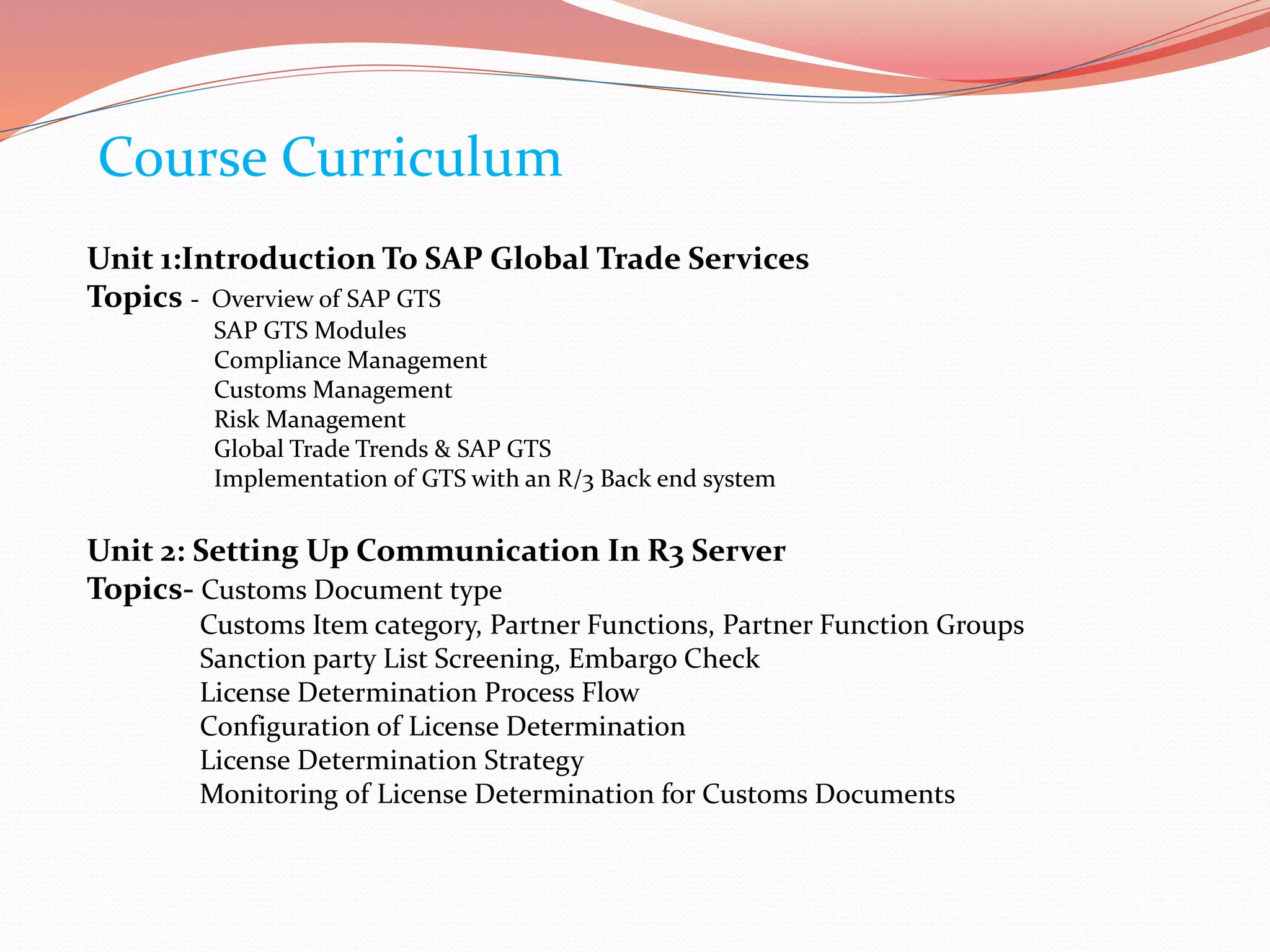 SAP GTS Training | PPTX