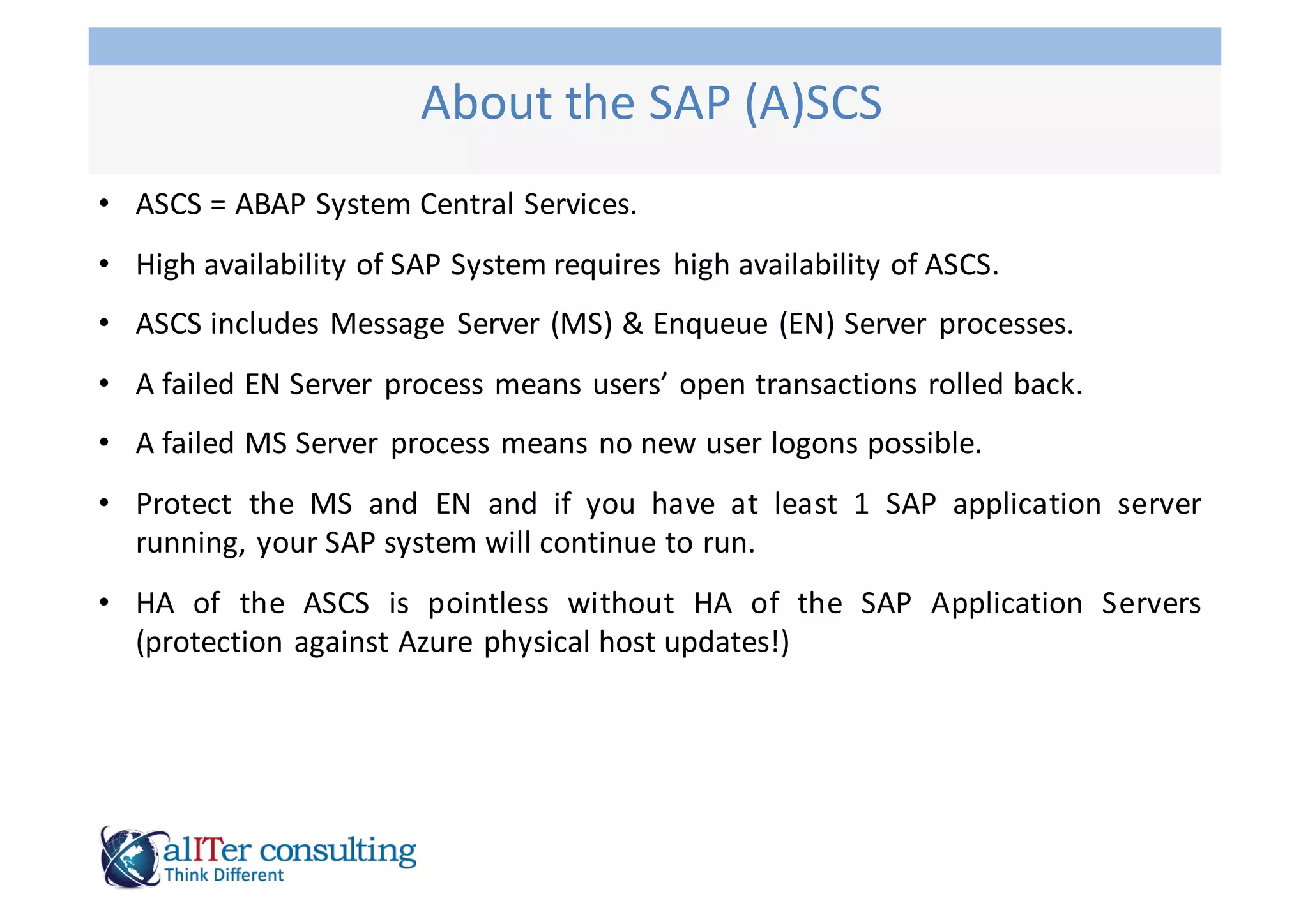 High Availability of SAP ASCS in Microsoft Azure | PPT