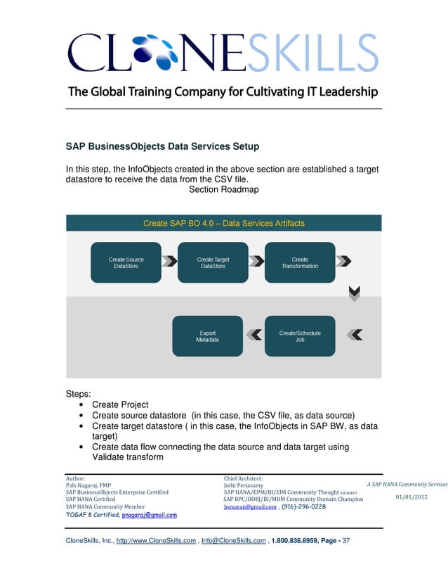 Sap hana bobi 4.0 (data services, universe, web intelligence ...