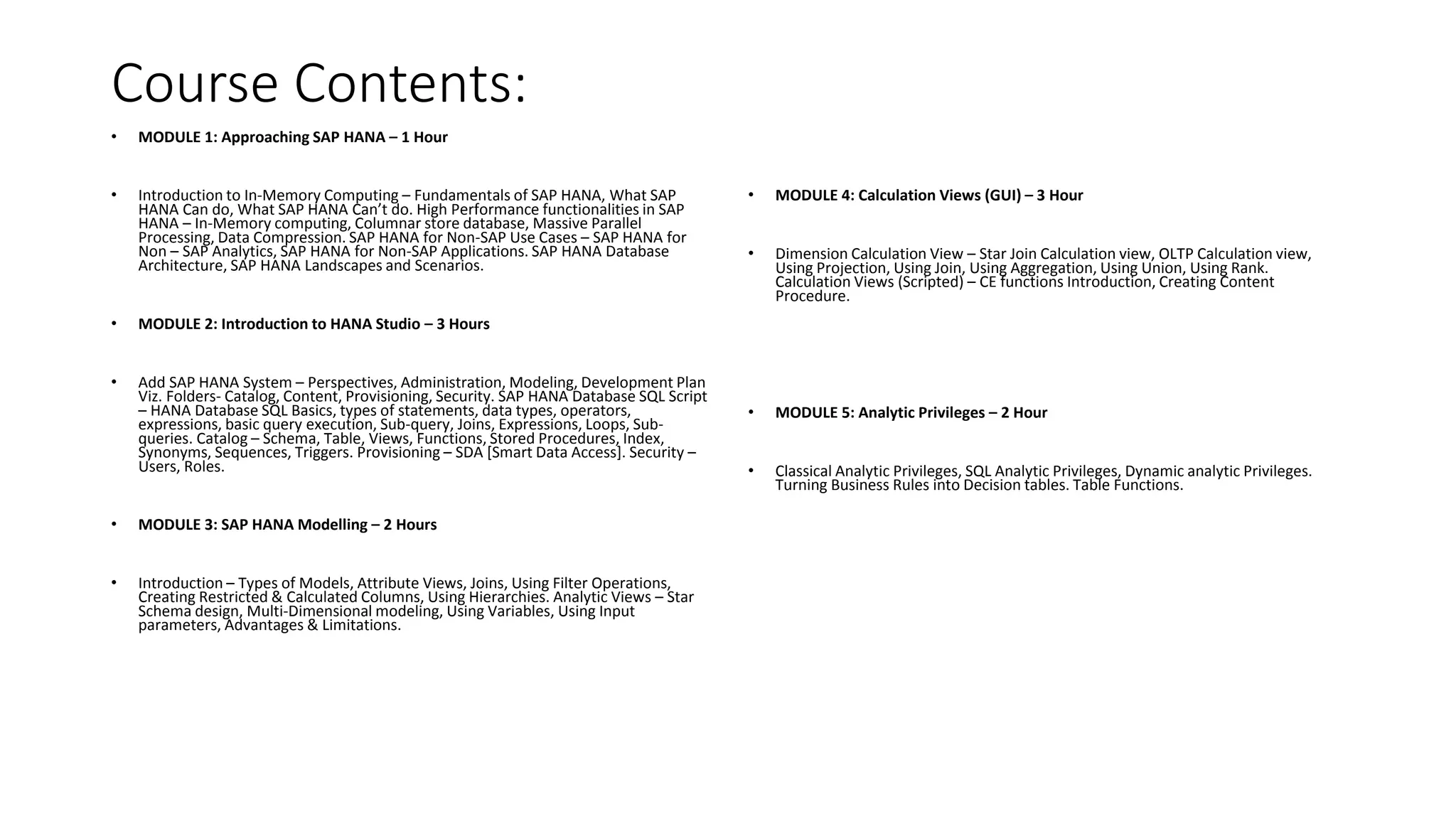SAP HANA_class1.pptx | Databases | Computer Software and Applications