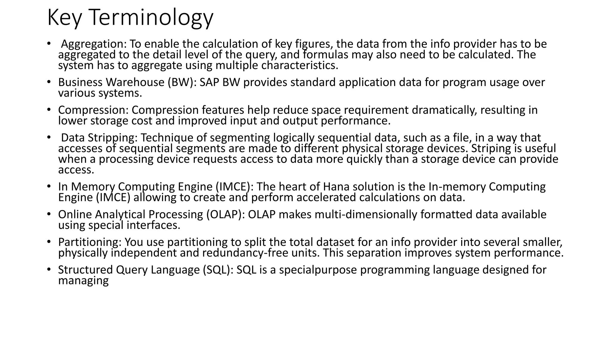 SAP HANA_class1.pptx | Databases | Computer Software and Applications