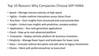 SAP HANA_class1.pptx | Databases | Computer Software and Applications