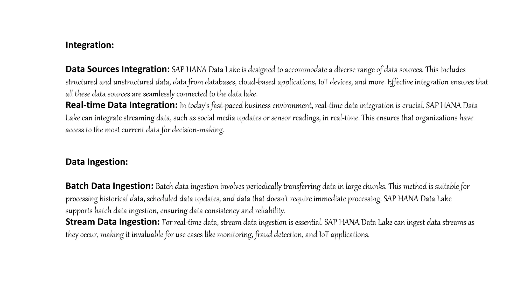 Integration and Data Ingestion in SAP HANA Data Lake | PPT