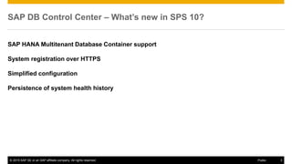 SAP HANA SPS10- SAP DB Control Center | PPT