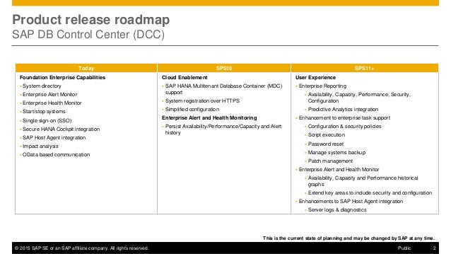 SAP HANA SPS10- SAP DB Control Center