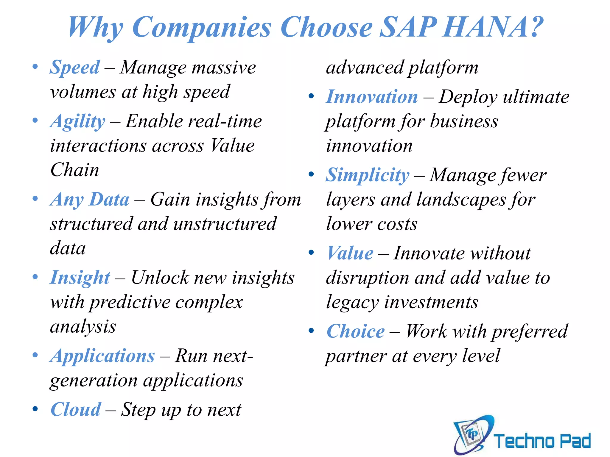 Sap hana demo technopad | PPT