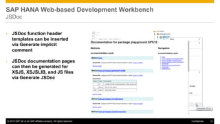 SAP HANA SPS10- SAP HANA Development Tools | PPT