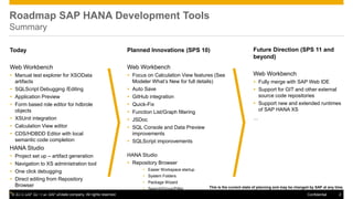 SAP HANA SPS10- SAP HANA Development Tools | PPT