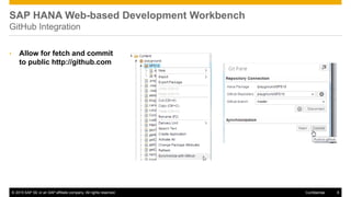 SAP HANA SPS10- SAP HANA Development Tools | PPT