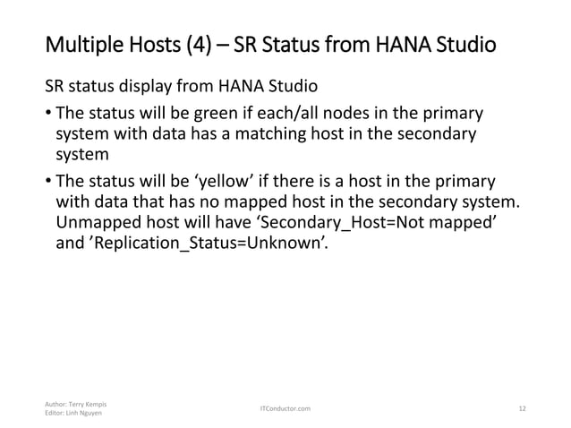 SAP HANA System Replication - Setup, Operations and HANA Monitoring | PDF | Operating Systems ...