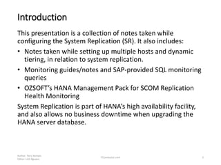 SAP HANA System Replication - Setup, Operations and HANA Monitoring | PDF