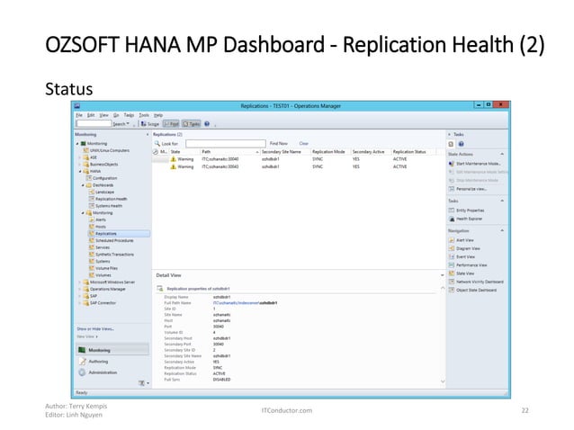 Sap Hana System Replication Setup Operations And Hana Monitoring Pdf Operating Systems