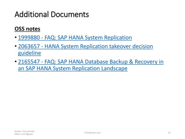 SAP HANA System Replication - Setup, Operations and HANA Monitoring | PDF | Operating Systems ...