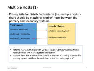 SAP HANA System Replication - Setup, Operations and HANA Monitoring | PDF