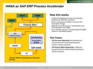 Sap hana experiences at southern california edison — bw hana and ...