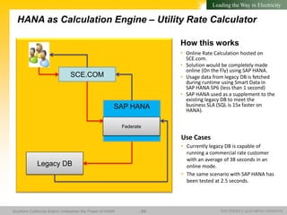 Sap hana experiences at southern california edison — bw hana and ...