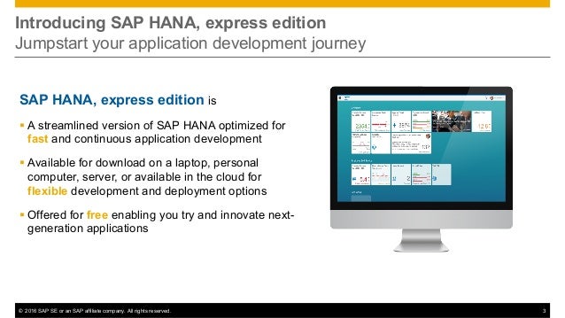 Sap Hana Express Edition Introduction Deck