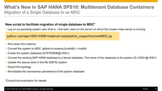 SAP HANA SPS10- Multitenant Database Containers | PPT
