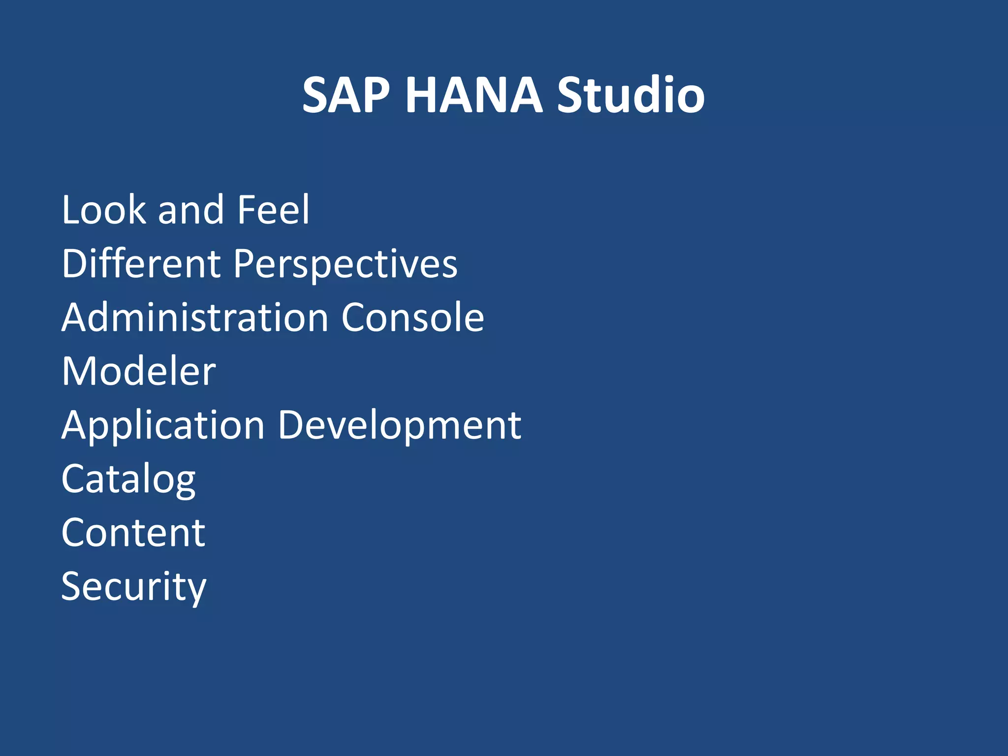 Sap hana modelling online training | PPTX