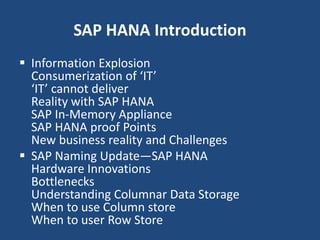 Sap hana modelling online training | PPTX