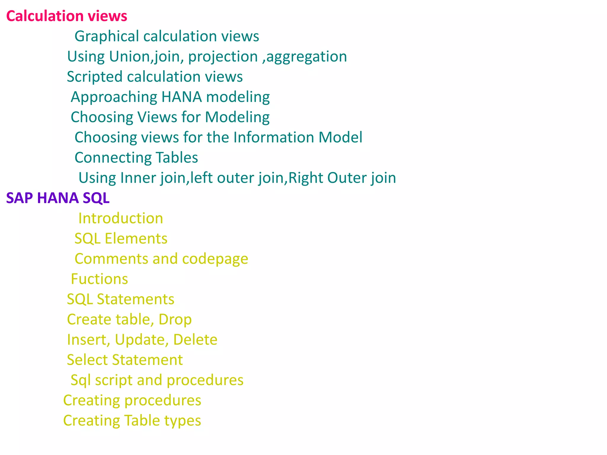 SAP HANA Integrated Online Course Training in Hyderabad | Imagine Life ...