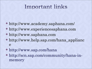 SAP HANA Overview | PPT