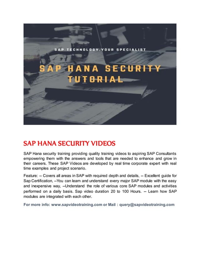 SAP HANA SECURITY | PDF