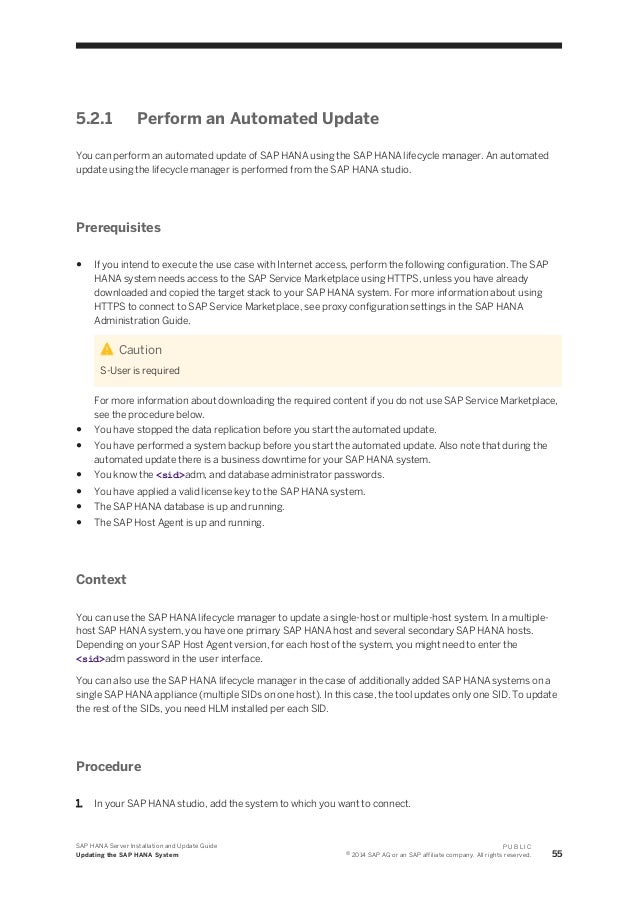 Sap hana server installation guide