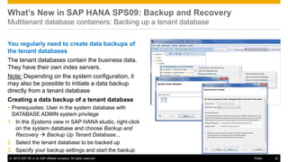 SAP HANA SPS09 - Backup and Recovery | PDF