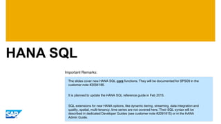SAP HANA SPS09 - SAP HANA Core & SQL | PDF