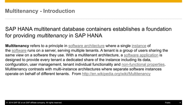 SAP HANA SPS09 - Multitenant Database Containers | PDF | Cloud Computing | Internet