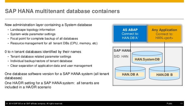 SAP HANA SPS09 - Multitenant Database Containers