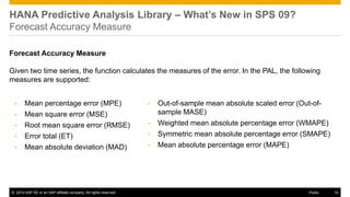 SAP HANA SPS09 - Predictive Analysis Library | PDF