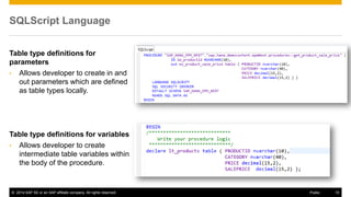 SAP HANA SPS09 - SQLScript | PDF | Web Development | Internet