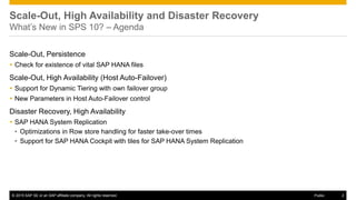 SAP HANA SPS10- Scale-Out, High Availability and Disaster Recovery | PPT