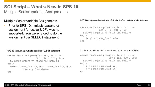 SAP HANA SPS10- SQLScript | PPT
