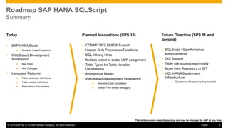 SAP HANA SPS10- SQLScript | PPT