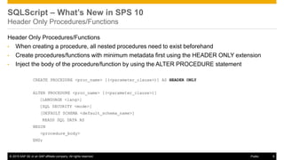 SAP HANA SPS10- SQLScript | PPT