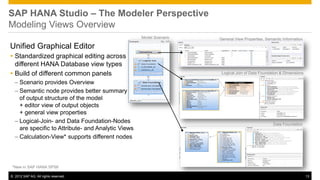 Sap hana studio_overview | PDF