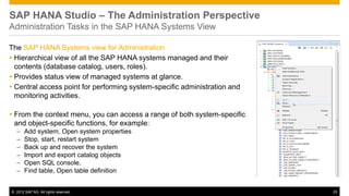 Sap hana studio_overview | PDF
