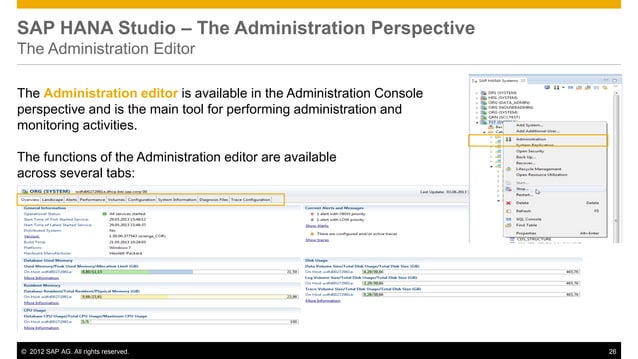 Sap hana studio_overview | PDF | Databases | Computer Software and ...