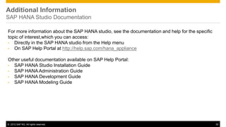 Sap hana studio_overview | PDF