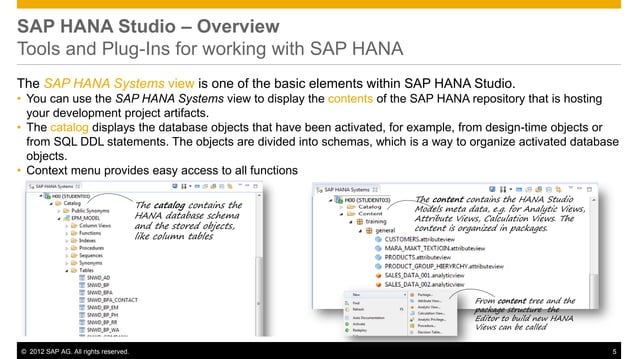 Sap hana studio_overview | PDF | Databases | Computer Software and ...