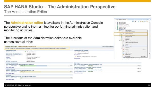 Sap hana studio_overview