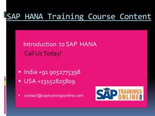 Sap hana training | PPT