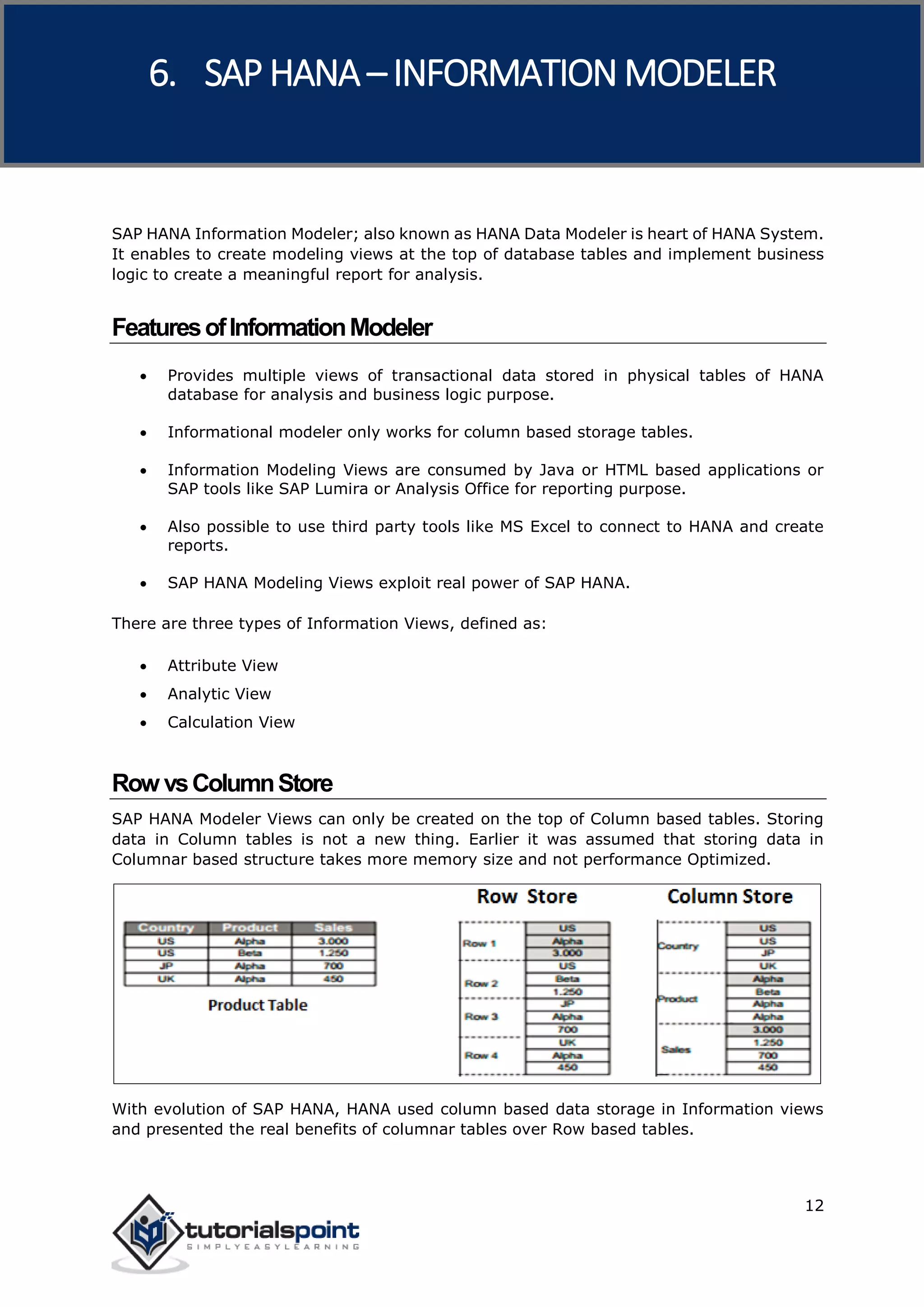 Sap hana tutorial | PDF